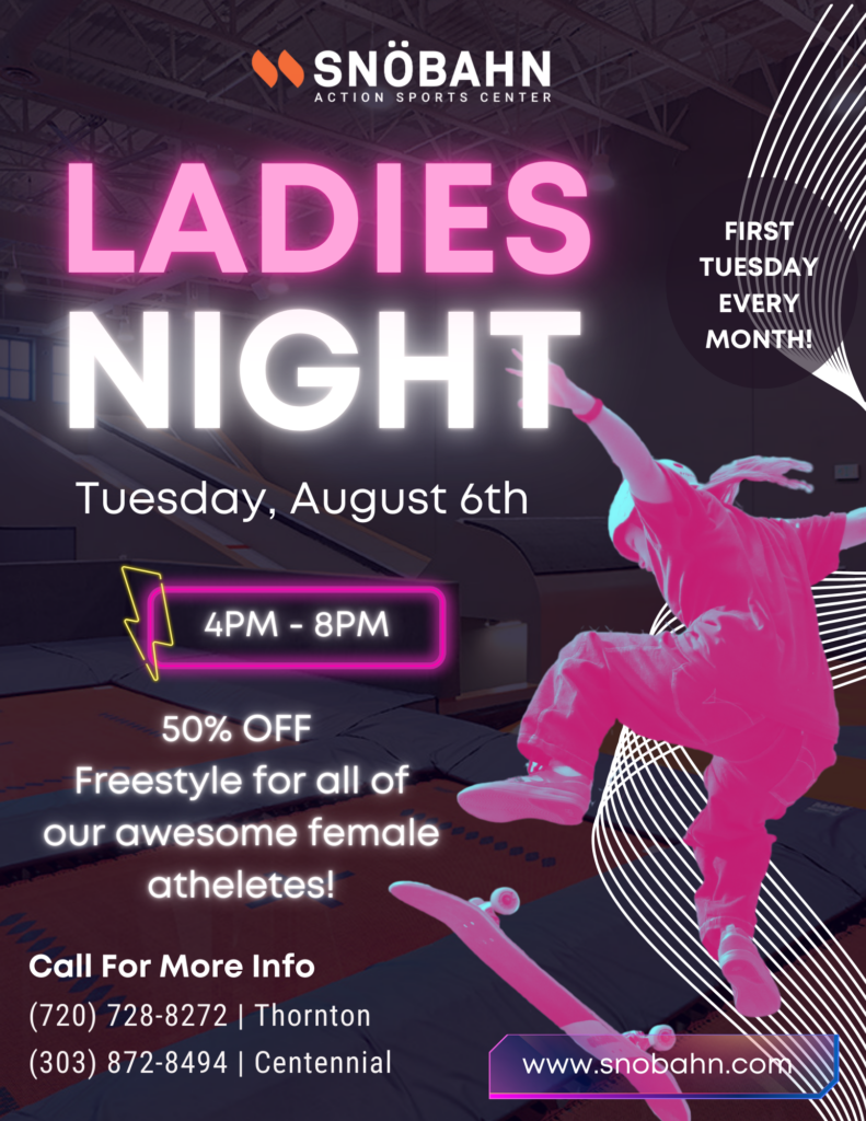 Ladies Night – 50% off Freestyle for female athletes! - SNOBAHN